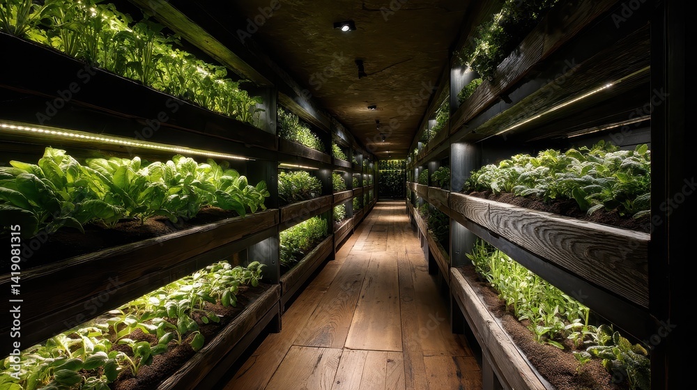 4. Vertical field structure with automated irrigation and LED lights in ...
