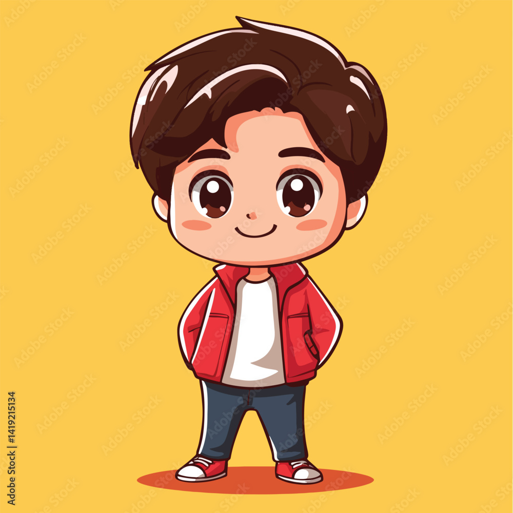 cute Actress boy mascot pfp cartoon no details solid background bright ...