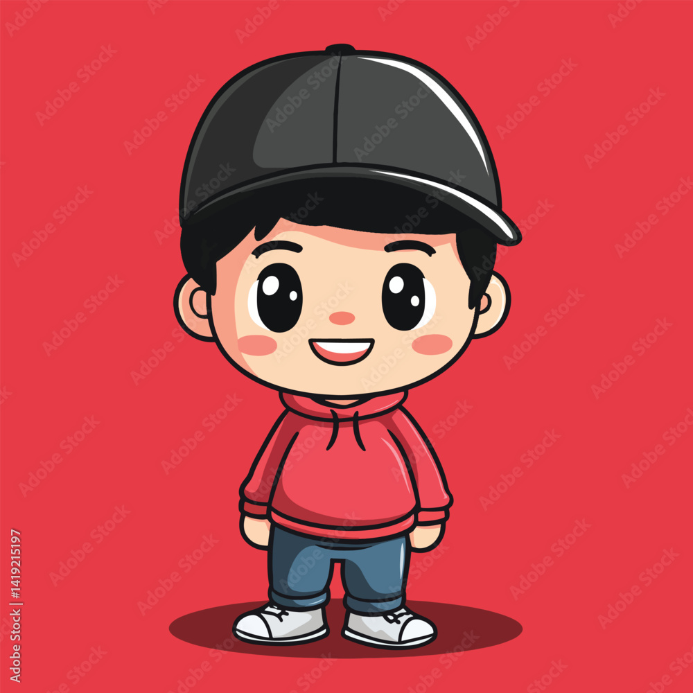 cute Actress boy mascot pfp cartoon no details solid background bright ...