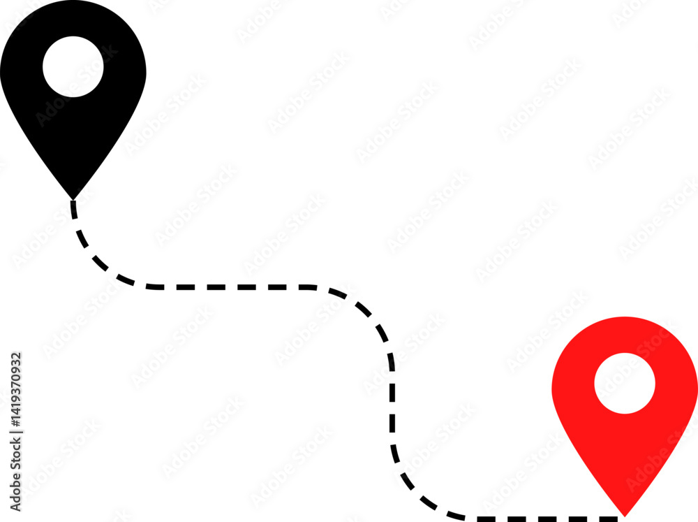 Distance location icon. pin icons. position symbol. Map sign Stock ...