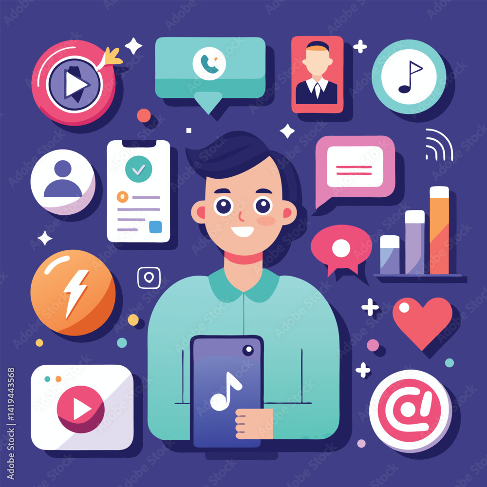 Trendy Social Media Icons & UI Elements Vector Pack – Instagram, TikTok ...