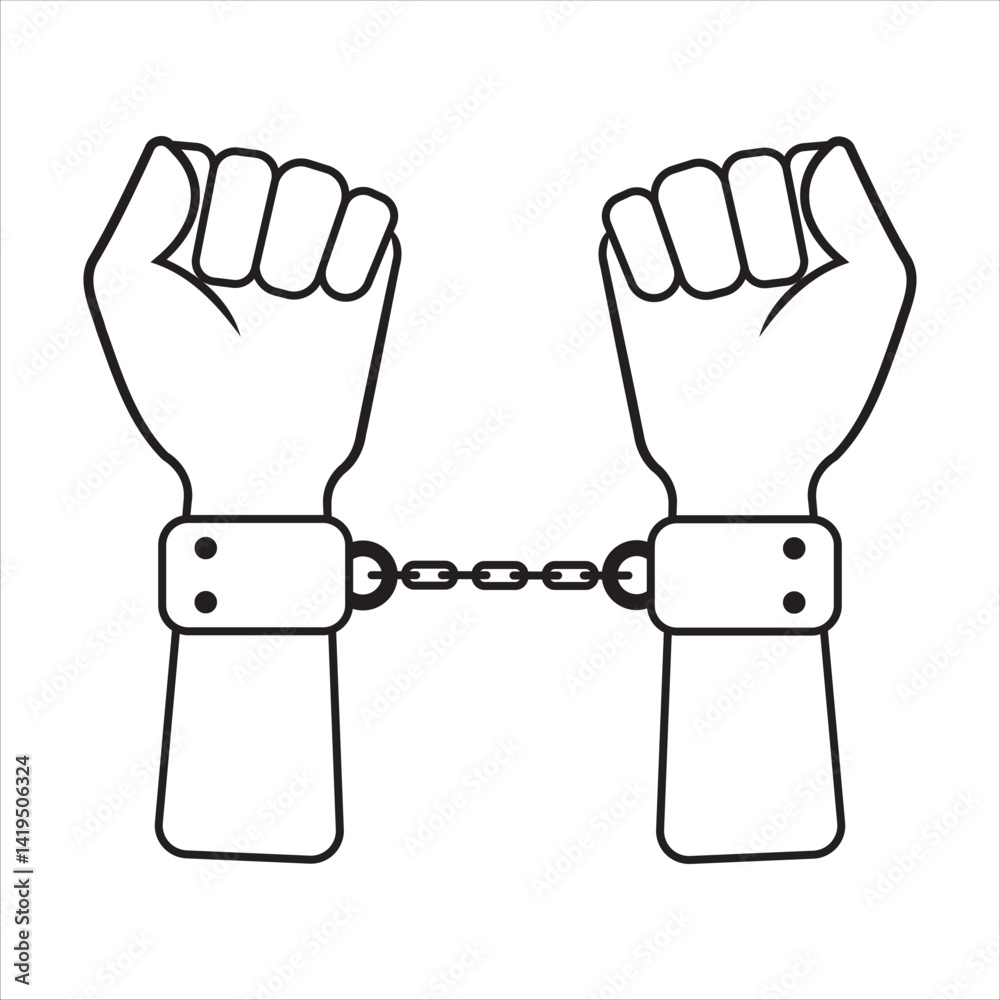 Vector de Stock Arrested Handcuffed Handcuffed Kidnapped Kidnapping ...