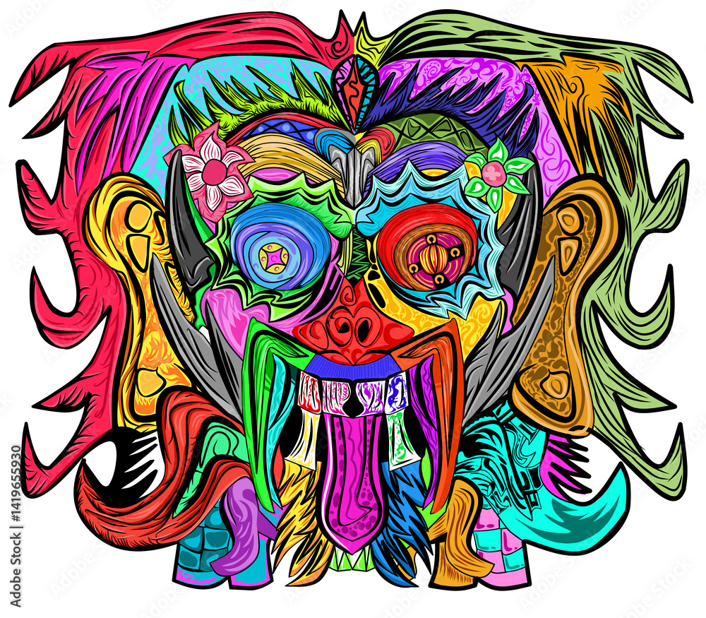 Ilustración de Stock art, culture, balinese, bali, asian, leak ...