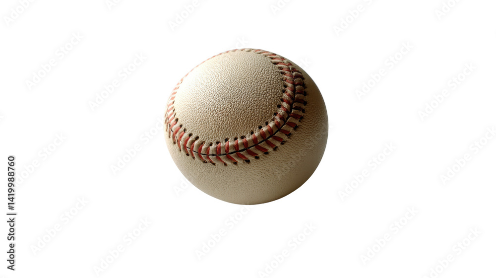 Baseball on Display: A pristine baseball, showcasing the iconic red ...
