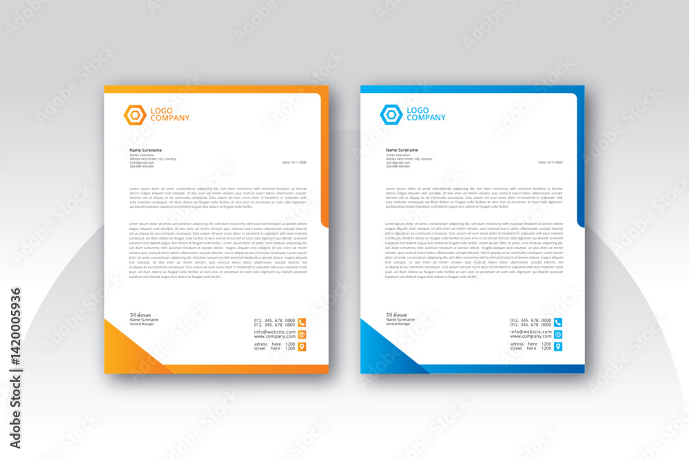 Clean corporate letterhead template design, Modern letterheads design ...