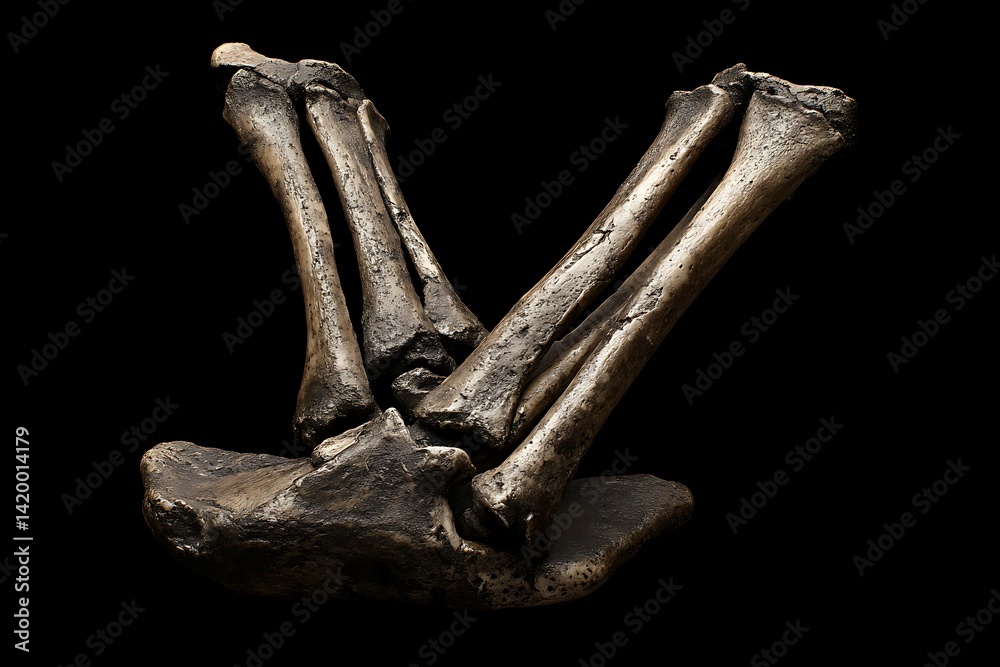 Bronze Cast of Fossil Foot Bones: A Glimpse into Prehistoric Life Stock ...
