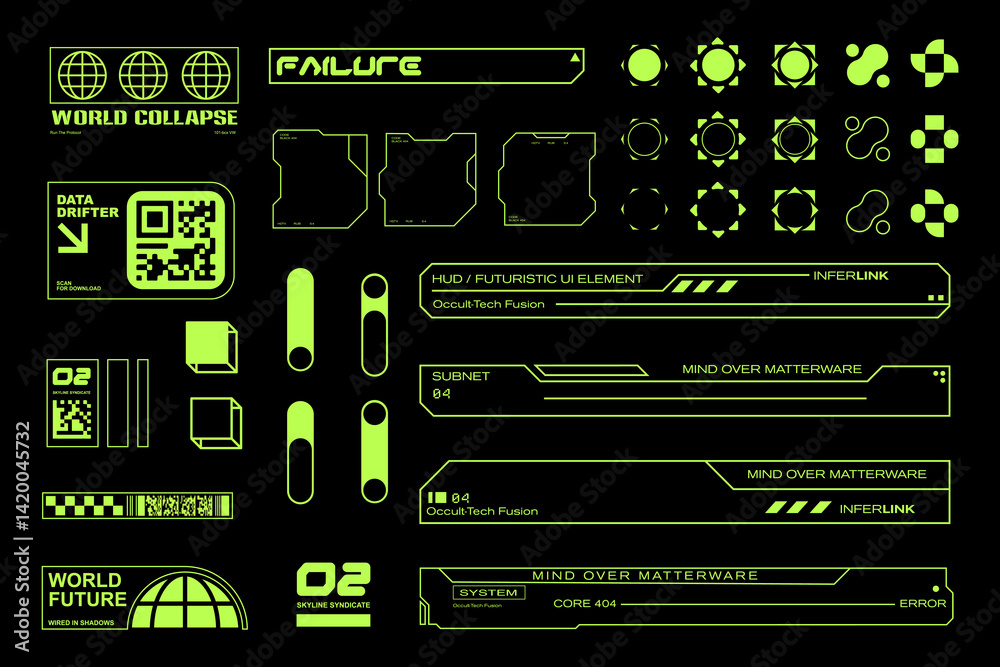 Futuristic HUD interface ui elements Stock Vector | Adobe Stock