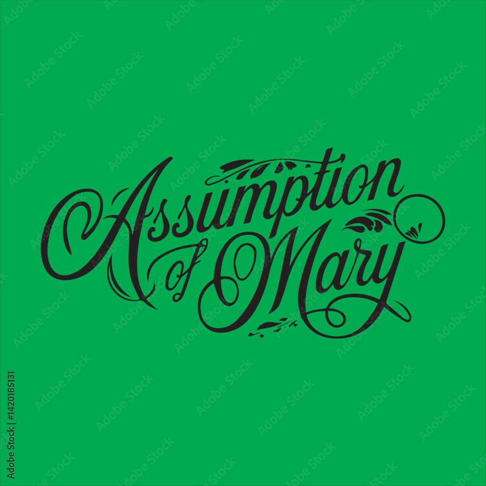 Стоковое векторное изображение «Assumption of Mary Calligraphy Vector ...