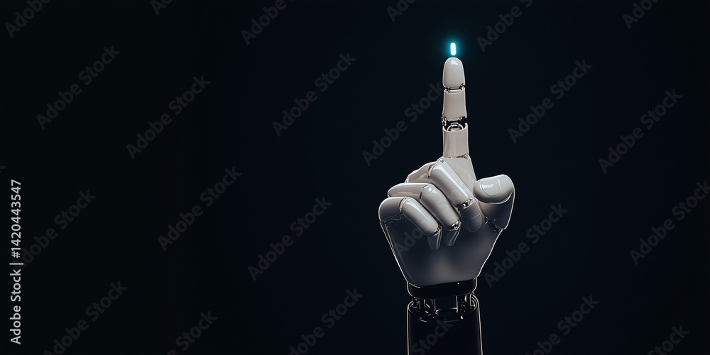 Futuristic Touch: A close-up captures the sleek, white robotic hand ...