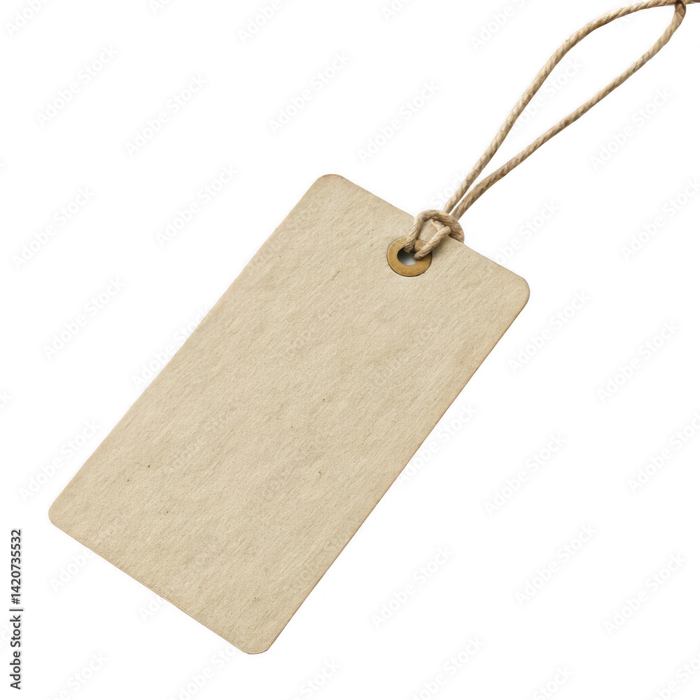 Blank Beige Hang Tag with Soft Texture Realistic Mockup for Branding ...