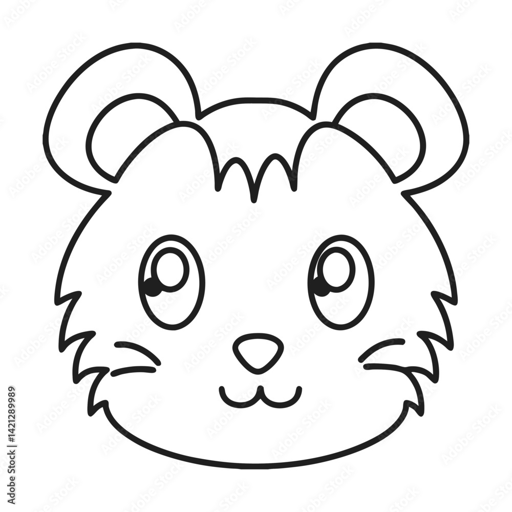 Cute hamster outline illustration for coloring book pages or printable ...