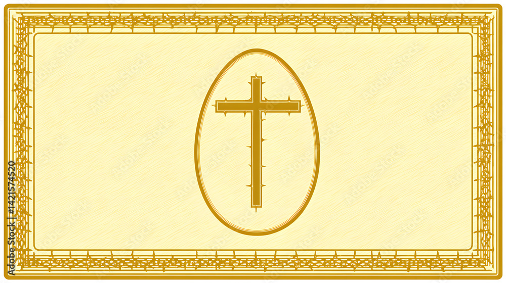 Easter eggs and a cross symbol, beautifully arranged to represent the ...