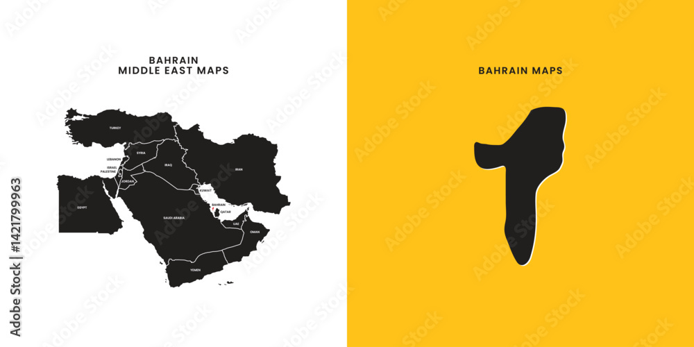 Map of Bahrain. Map of Bahrain in detail. Map of Bahrain with red marks ...