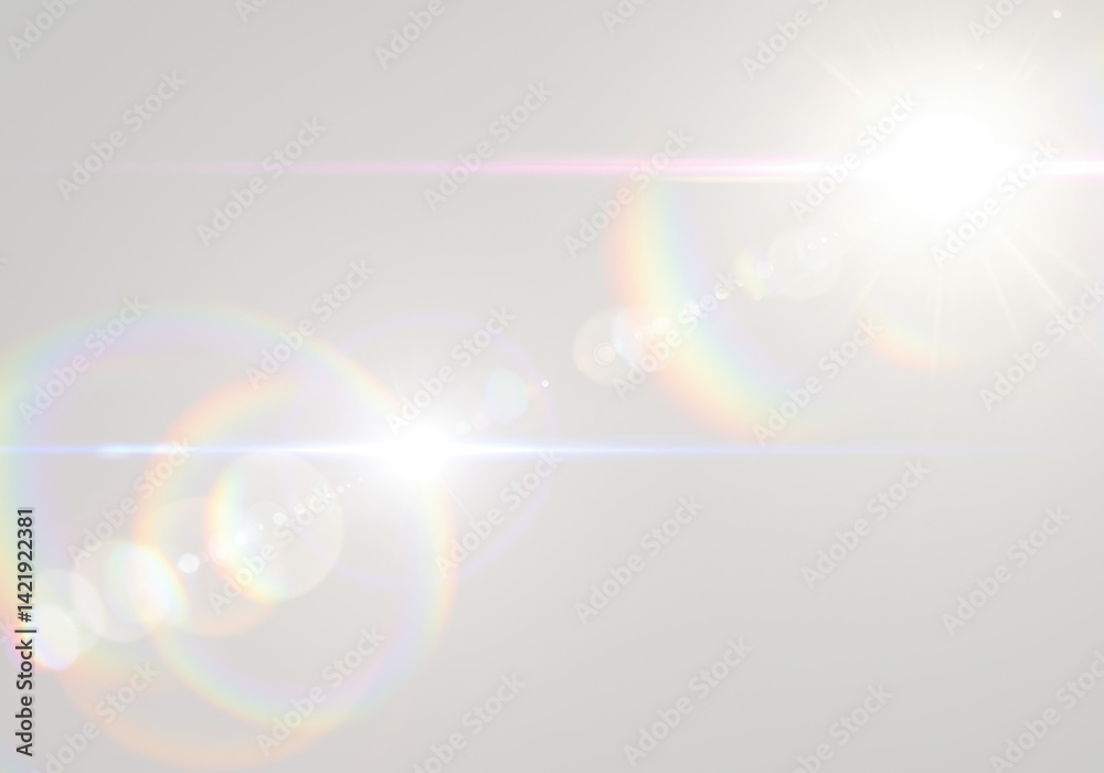 A luminous light source with various rainbow-colored circular lens ...