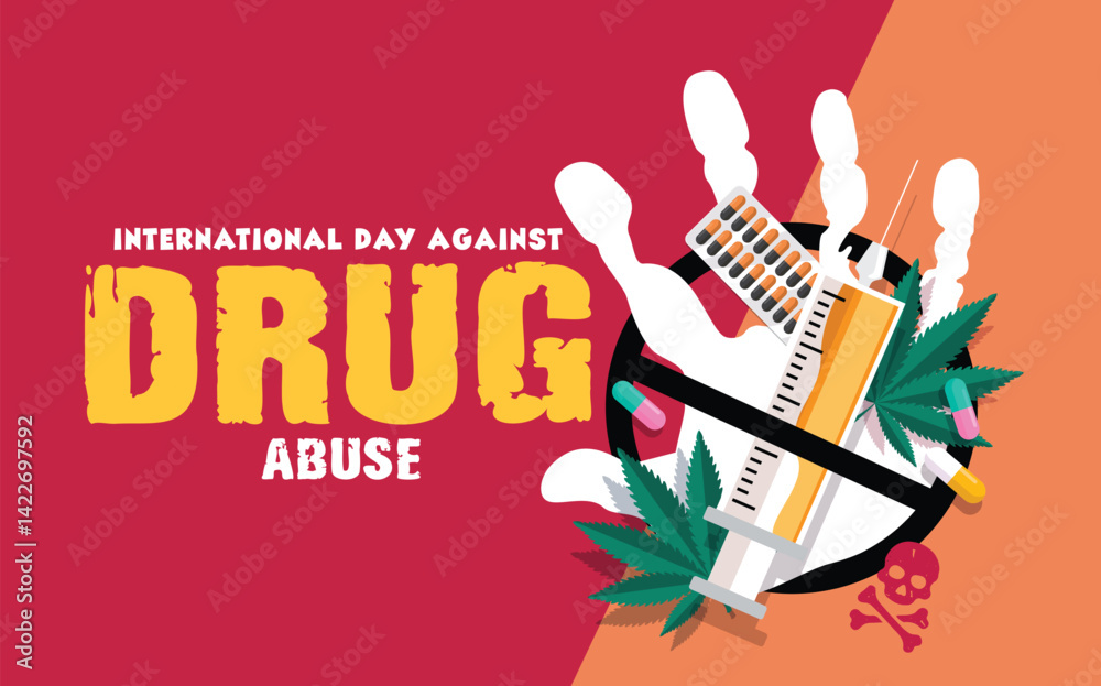 International no to drug campaign clipart. International day stop drug ...