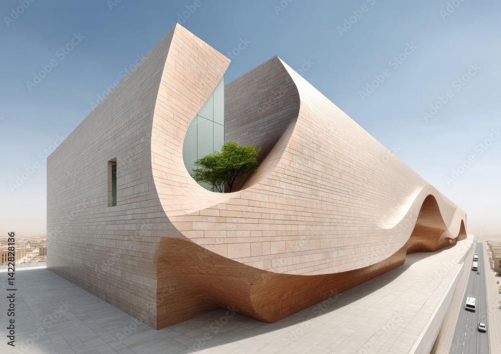 Zdjęcie bez tantiem: Fluid Architectural Elegance Innovative Museum ...