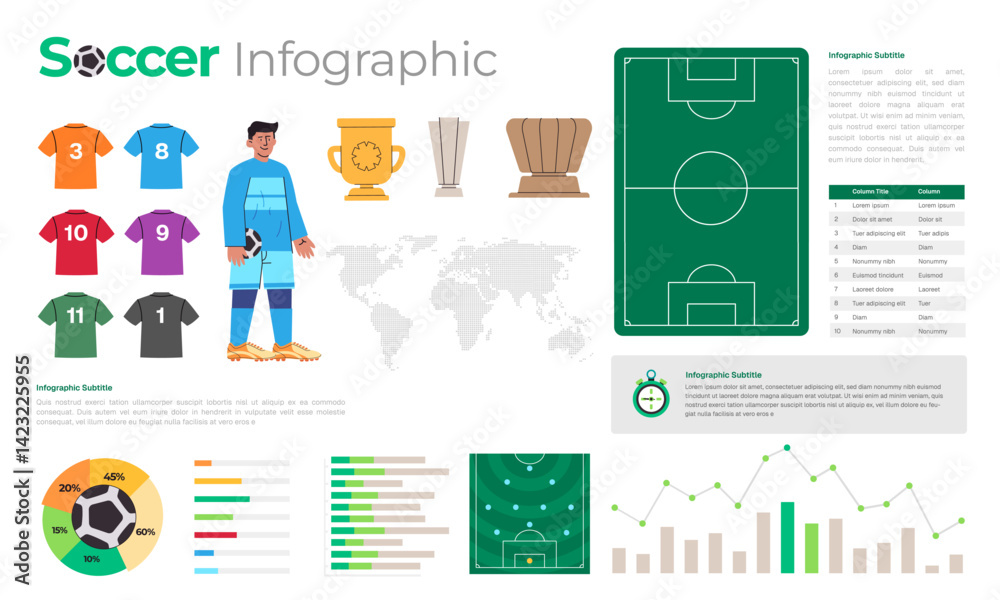 Vector de Stock soccer football infographic design layout with strategy ...