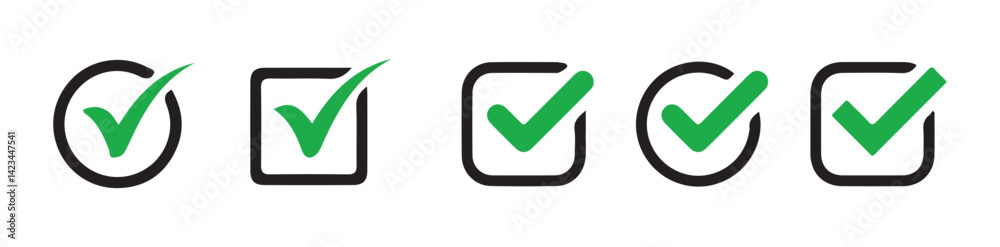 Simple check mark. Green check mark icon. Tick icon. Check marks ...
