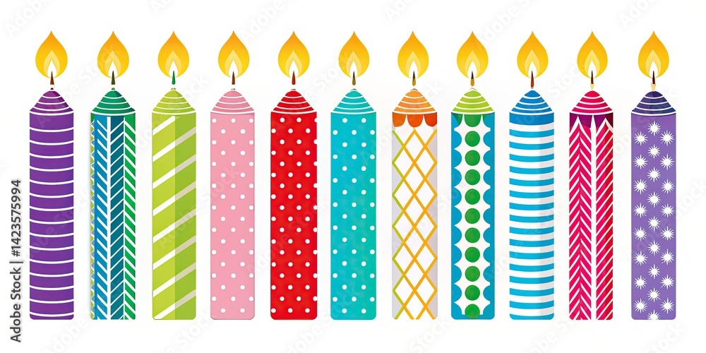 Birthday Candles SVG Cut Files: Printable Candle Clipart & PNG Images ...