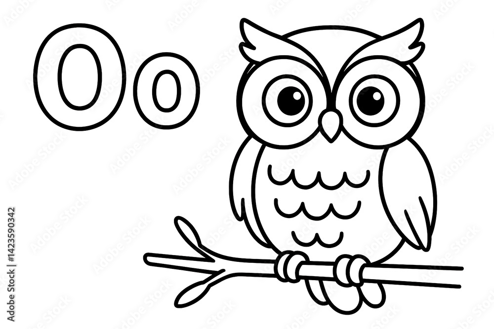 Alphabet Letter O (Owl) Coloring Page - Educational Animal Printable ...