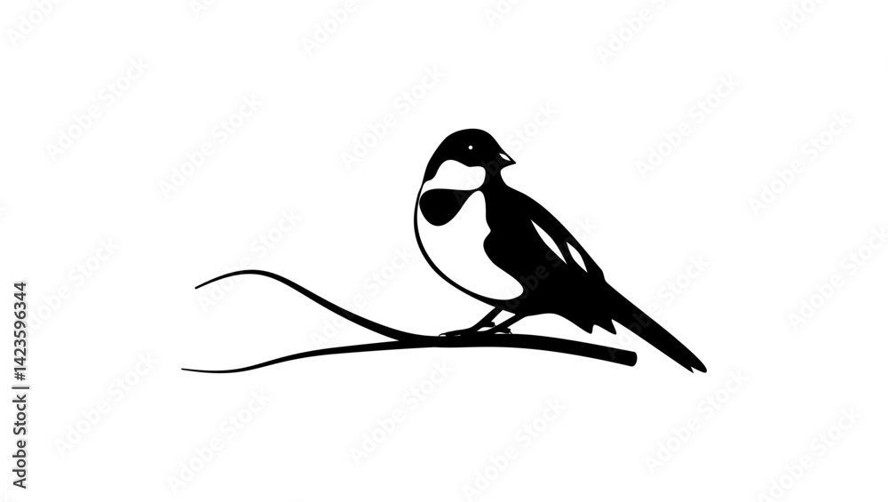 Sparrow symbol, black isolated silhouette Stock Vector | Adobe Stock