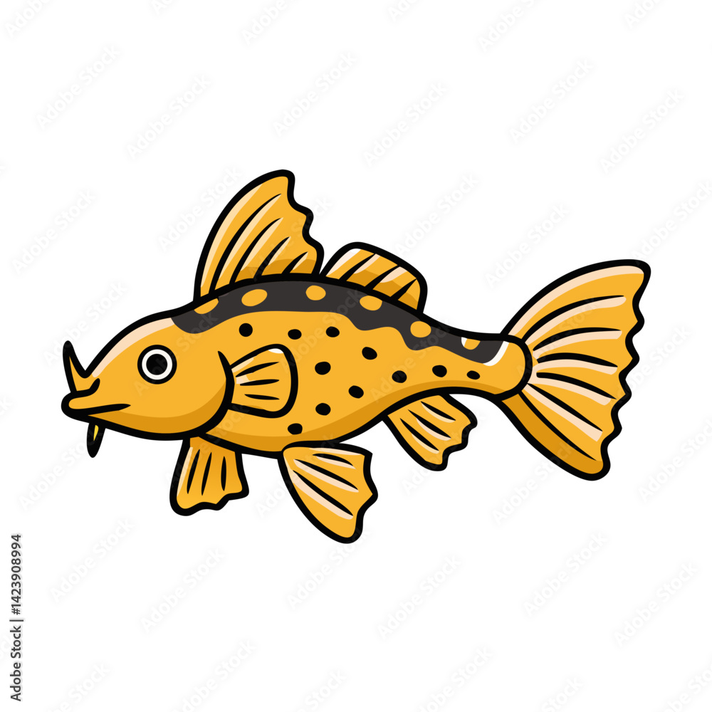bristlenose pleco fish icon, bristlenose pleco fish vector illustration ...
