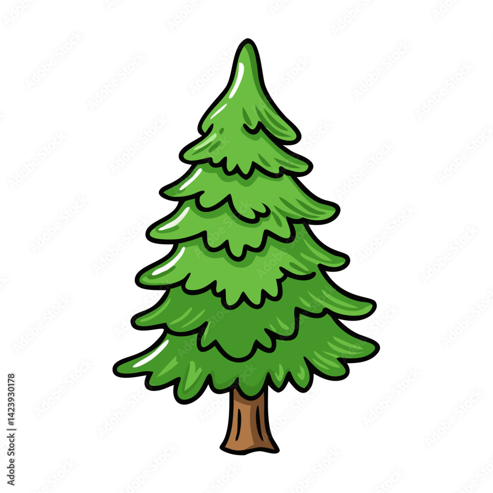 douglas fir tree icon, douglas fir tree vector illustration-simple ...