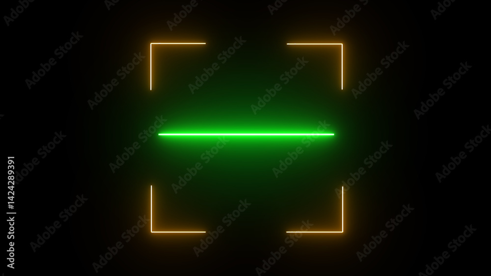 Scan QR code to loop neon bright 4k illustration on black background ...