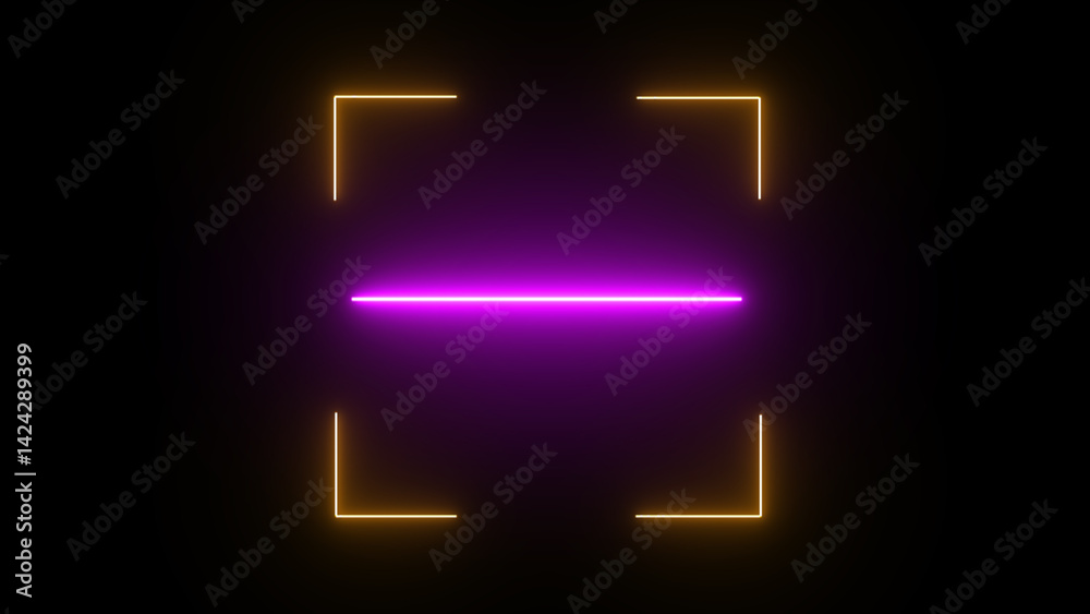 Scan QR code to loop neon bright 4k illustration on black background ...