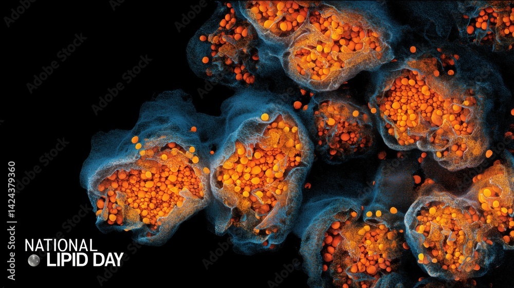 National Lipid Day. Microscopic visualization of foam cells containing ...