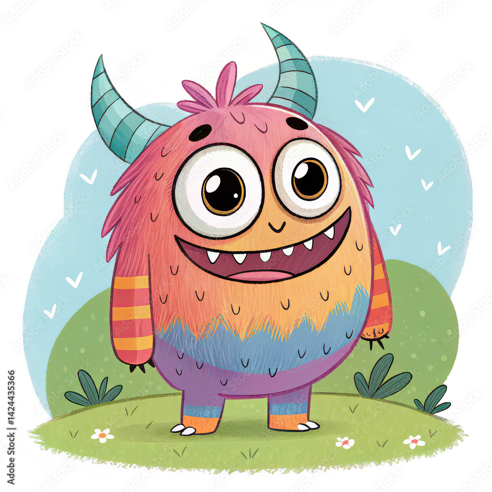 Monster cartoon illustration png cute fantasy creature png animated ...