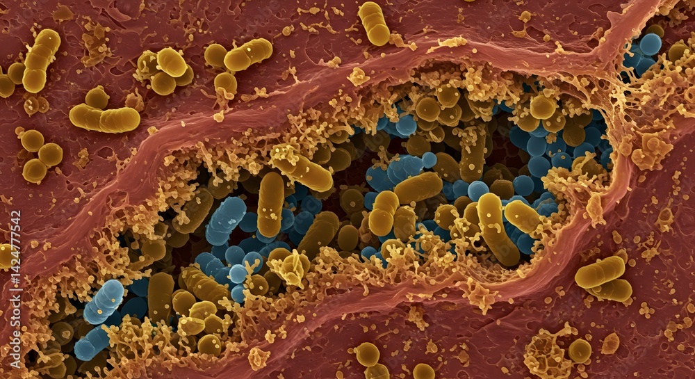 Microscopic of Bacterial Community, Host Tissue, SBF-SEM 3D ...