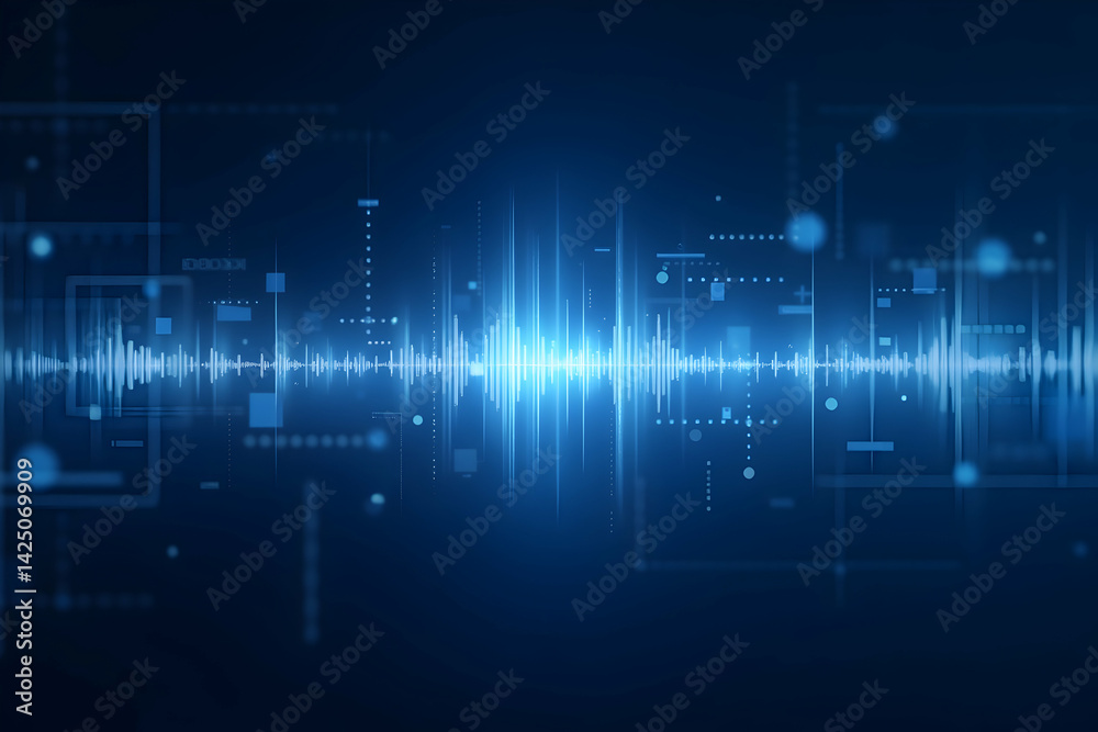 Captivating visual representation of a white frequency waveform against ...