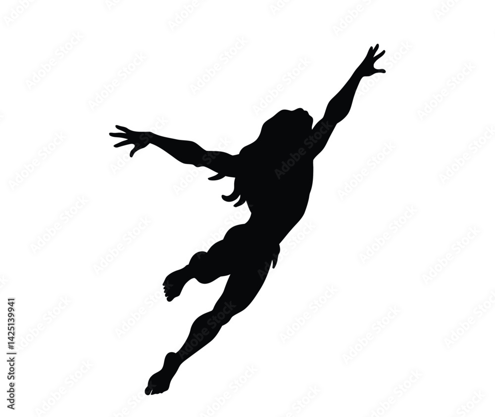Tarzan silhouette. This image shows a black silhouette of Tarzan in a ...