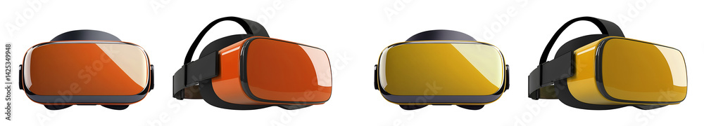 2 Set of yellow orange audio stereo visual virtual reality, Augmented ...