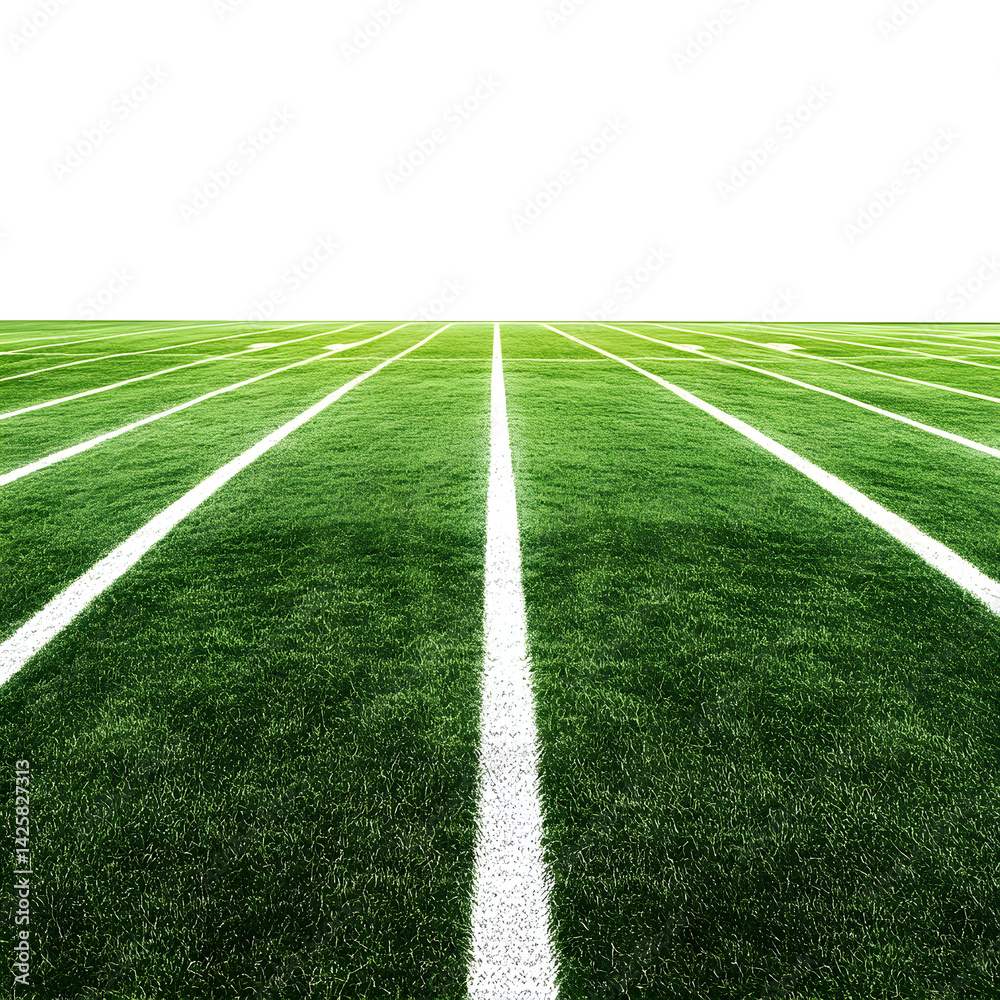 Isolated on white background, football field with painted lines Stock ...