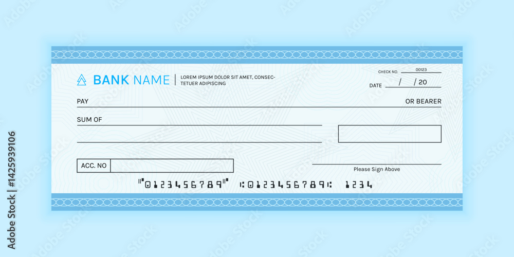 Blank Bank Cheque Voucher Template for Financial Transactions and ...