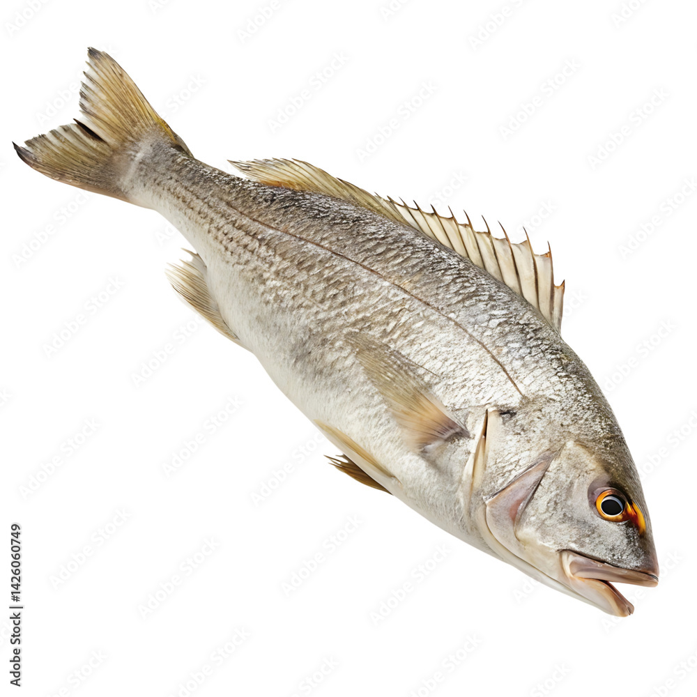 croaker Fish in transparent background.Freshwater Fish Isolated on ...