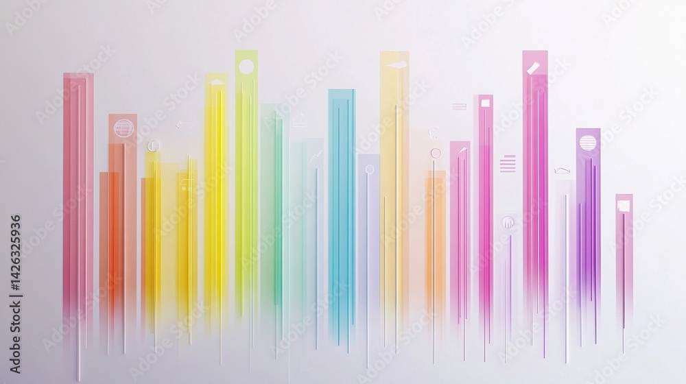 Gradient color analysis chart in simple flat design with simple icons ...