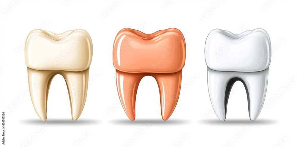 A detailed 3D illustration of the permanent lower lateral incisor tooth ...