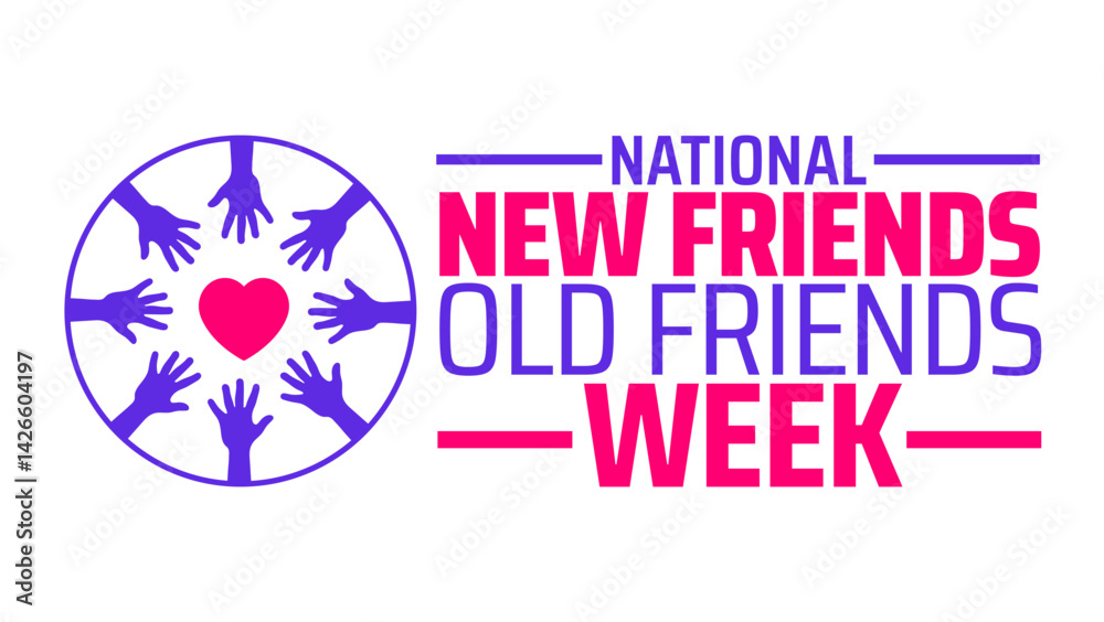National new friends, old friends week background banner or poster ...