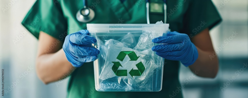 Medical Waste Recycling: A Doctor's Commitment to Sustainability Stock ...