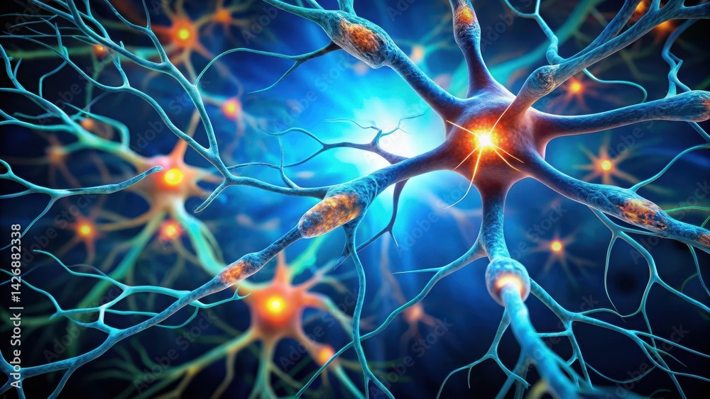 Motor neuron branches out to form synapse with muscle fiber, forming ...