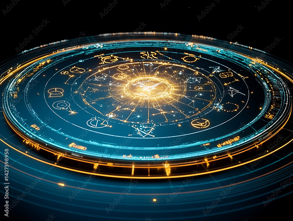 Astrological visualization of zodiac signs with celestial patterns in a ...