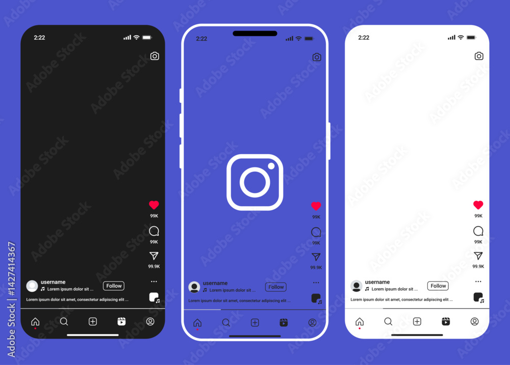 Instagram Reels mockup template with updated 2025 grid size. New ...