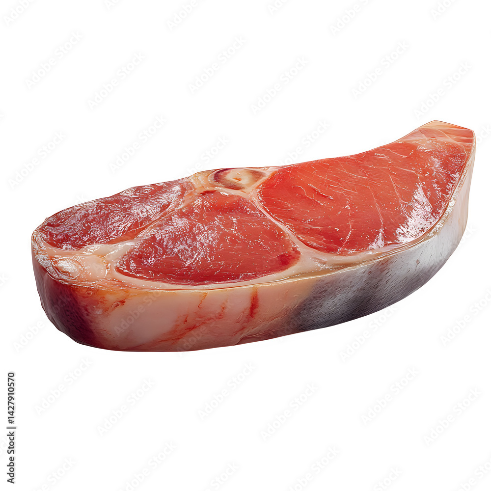 Hyper-realistic image of a raw dogfish steak isolated on transparent ...