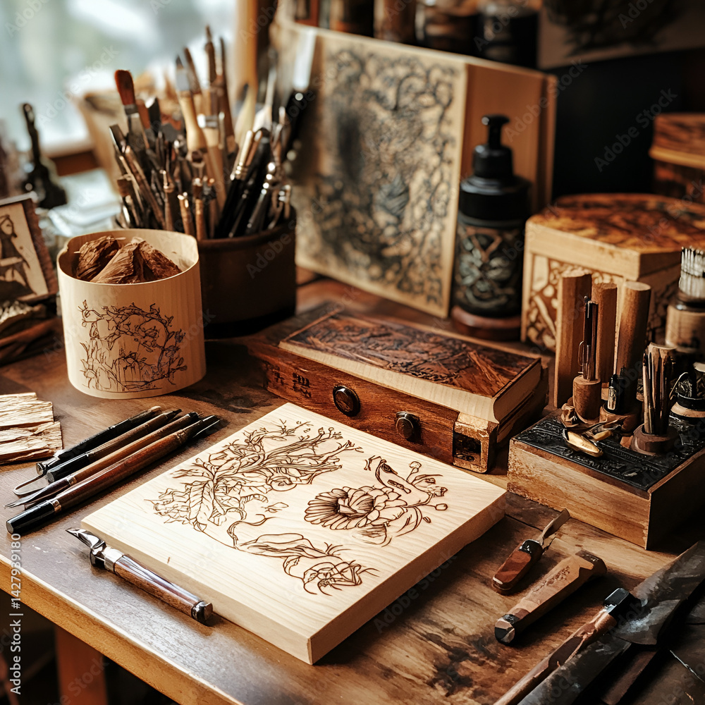 Creating art with aofthanit wood burning tools craft table pyrography ...