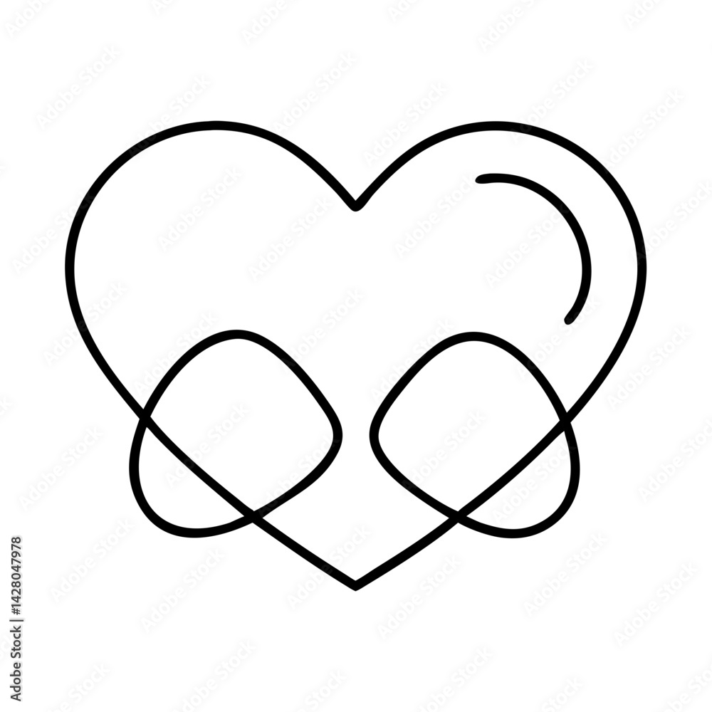 Стоковое векторное изображение «heart with infinity symbol icon, heart ...