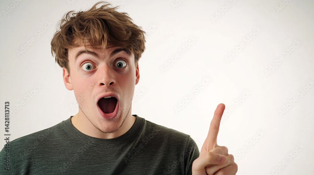 Unveiling Surprise: A young person displays pure shock and amazement ...