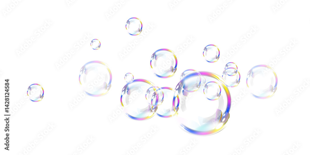 3D Shiny Bubbles PNG Clipart with Light Reflection and Transparency ...